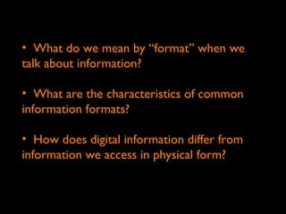 Information Formats | PPT