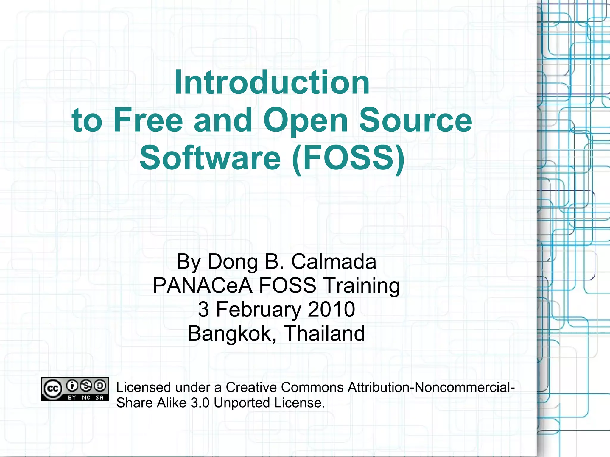 Introduction to Free and Open Source Software (FOSS) | ODP