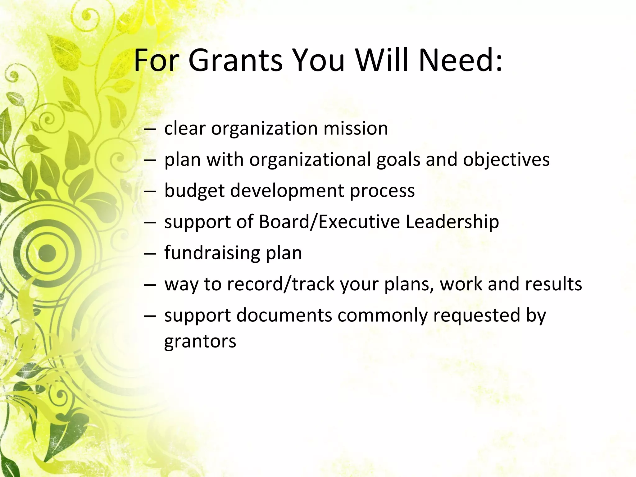Introduction to Fundraising and Grants | PPT