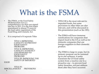 Intro to FSMA for Importers | PPTX