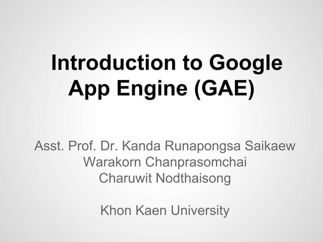 Introduction to Google App Engine | PDF | Web Development | Internet