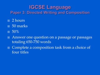 Introduction to IGCSE English Language and Literature 2015 (Cambridge ...