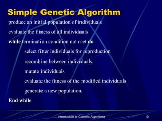 Introduction to Genetic algorithms | PPT