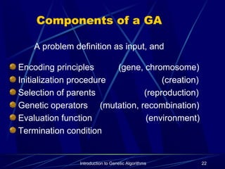 Introduction to Genetic algorithms | PPT
