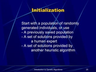 Introduction to Genetic algorithms | PPT