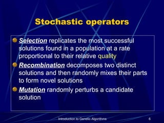 Introduction to Genetic algorithms | PPT