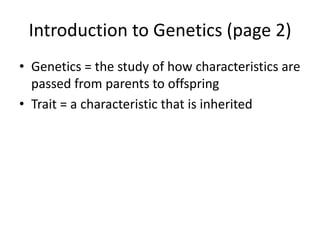 Intro to genetics | PPTX | Genetics | Science