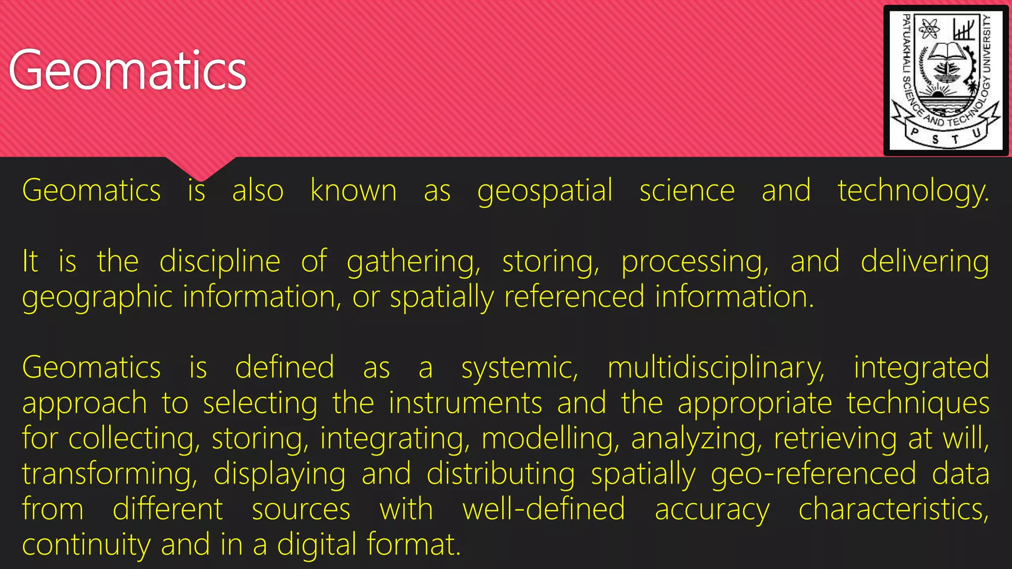 Introduction to geomatics | PPTX
