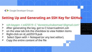 Introduction to Git and GitHub By GDG on Campus Kaba University | PPT