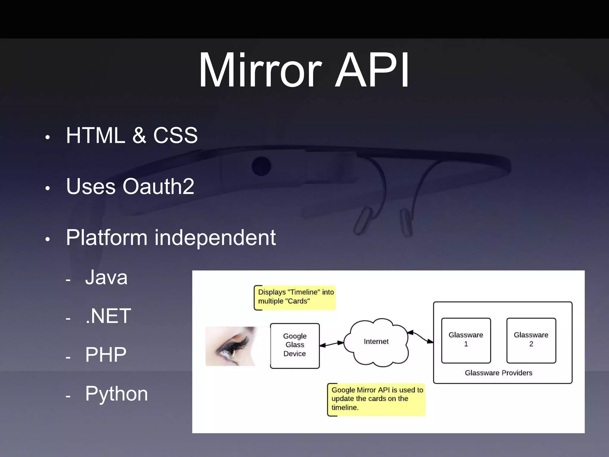 Intro to Google Glass Development with the GDK | PPT