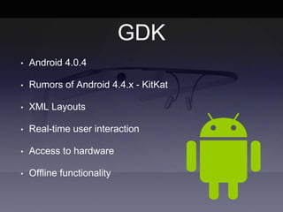 Intro to Google Glass Development with the GDK | PPT