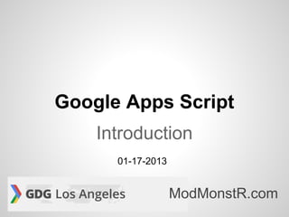 Intro to Google Apps Script | PPT