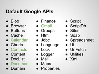 Intro to Google Apps Script | PPT