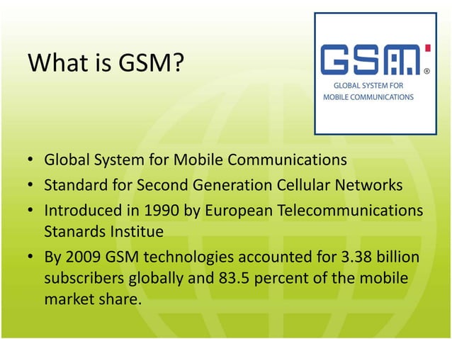 Intro to gsm | PPT