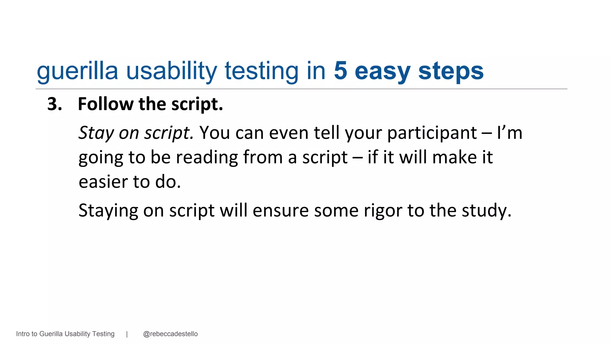 Intro to guerilla usability testing | PPTX
