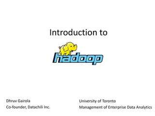 Introduction to hadoop | PPT