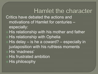 Introduction to Hamlet, with exercises on Act One Scenes One and Two | PPTX