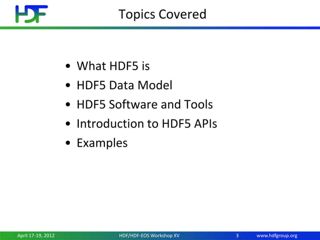 Introduction to HDF5 Data and Programming Models | PPT