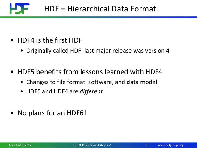 Introduction To Hdf5 Data And Programming Models