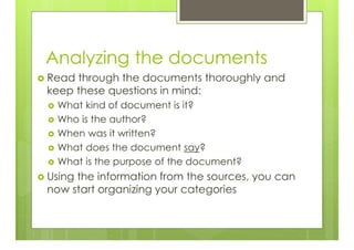 Intro To Historical Writing | PPT