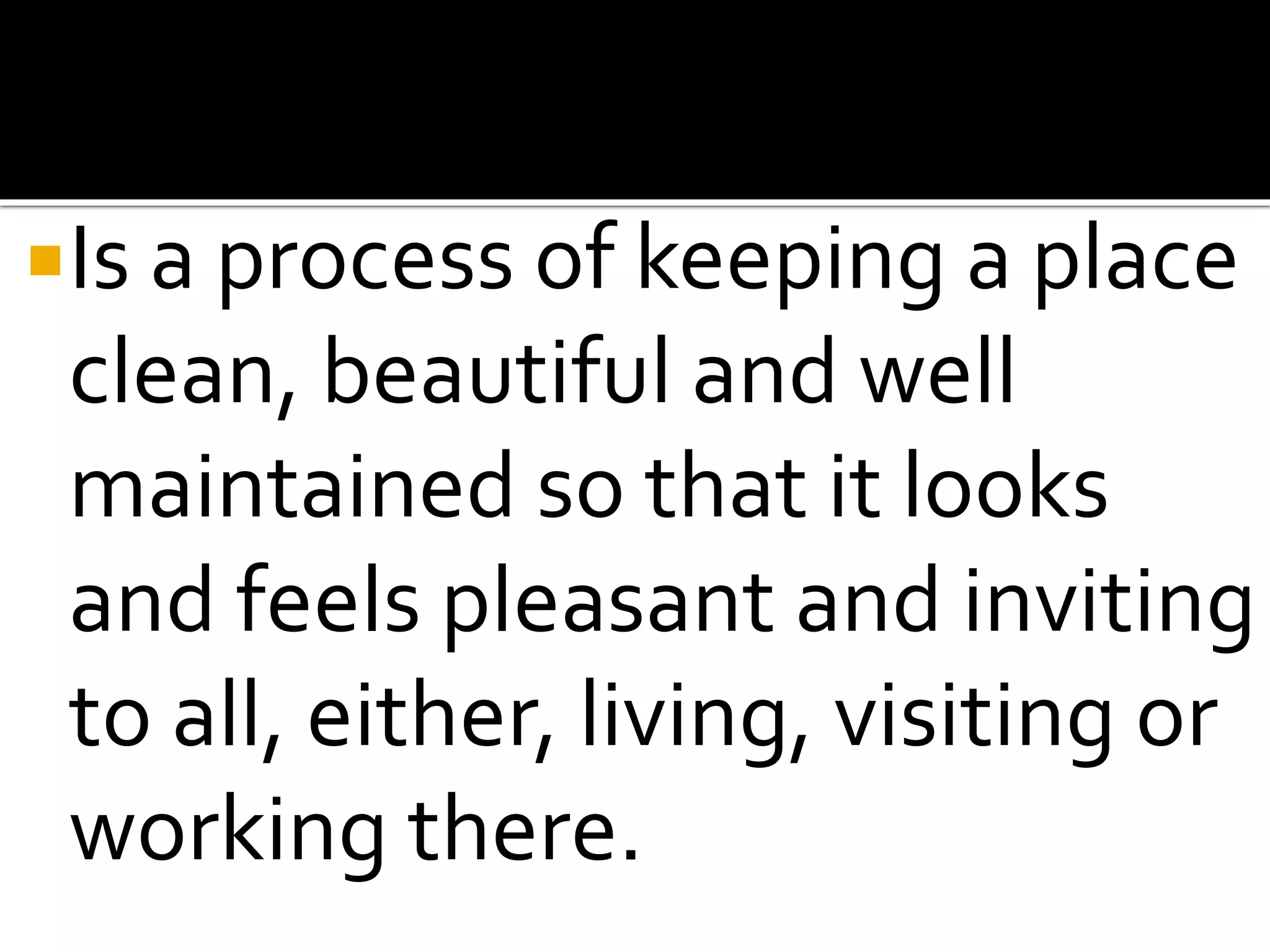 Introduction to housekeeping | PPTX