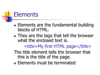 Intro to html | PPTX