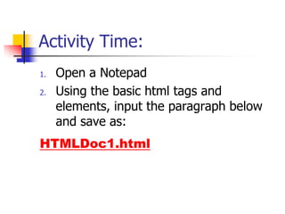 Intro to html | PPTX