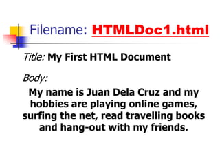 Intro to html | PPTX