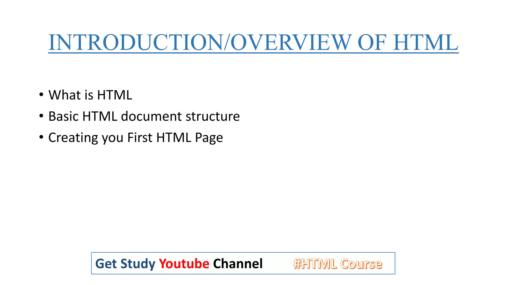 All Topics of HTML | PPTX