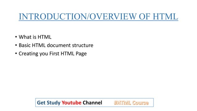 All Topics of HTML | PPTX