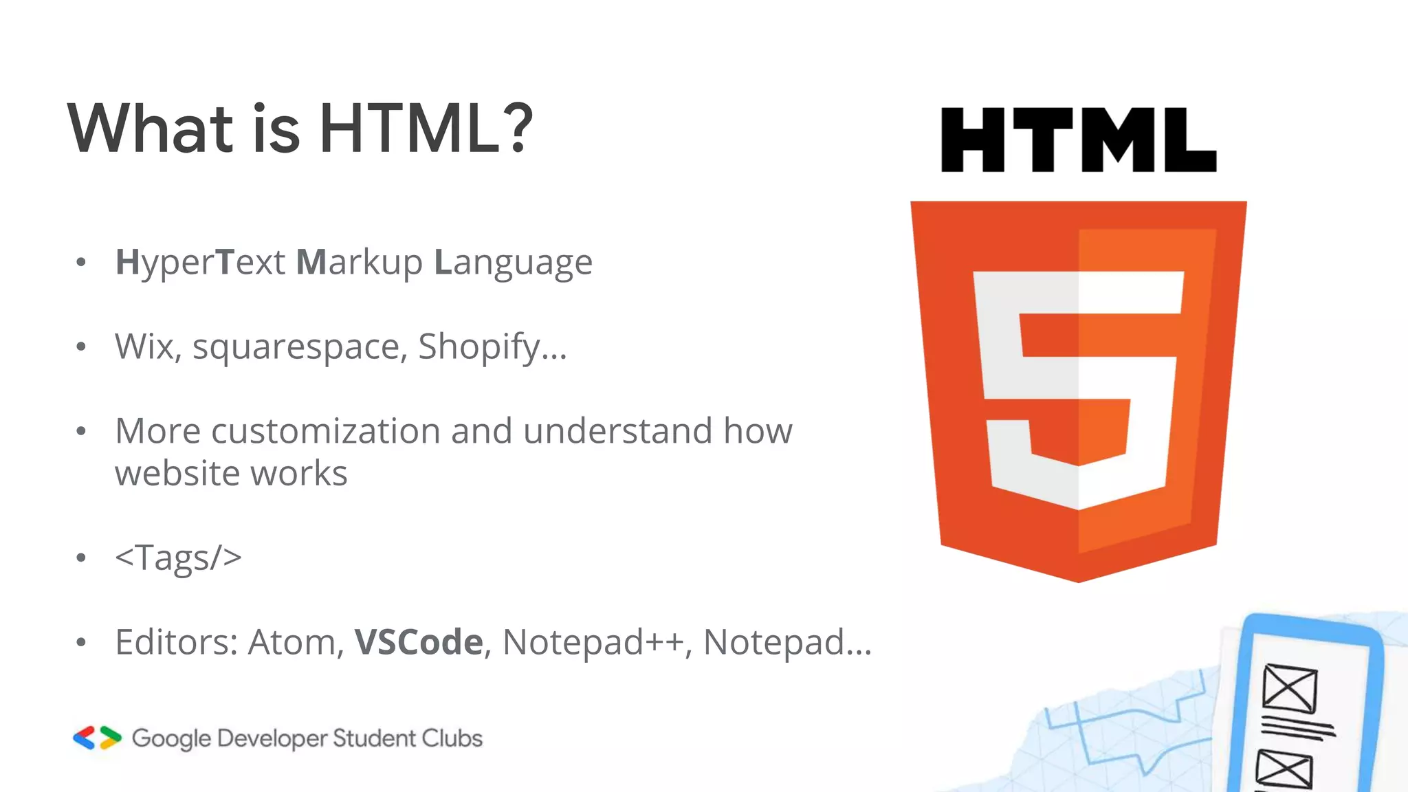 [SUTD GDSC] Intro to HTML and CSS | PPT