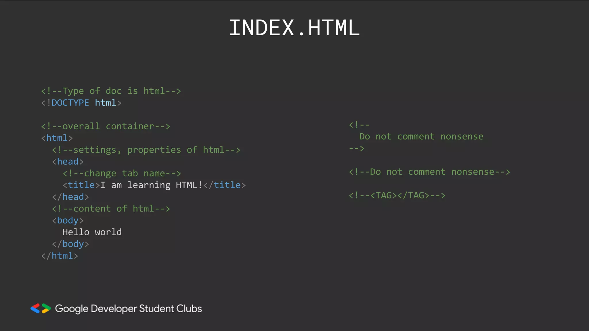 [SUTD GDSC] Intro to HTML and CSS | PPT