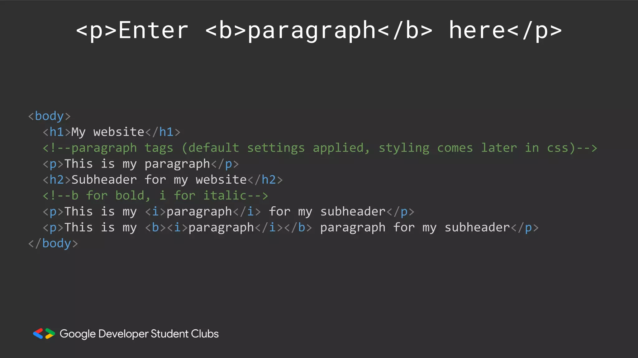 [SUTD GDSC] Intro to HTML and CSS | PPT