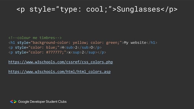 [SUTD GDSC] Intro to HTML and CSS | PPT