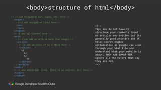 [SUTD GDSC] Intro to HTML and CSS | PPT