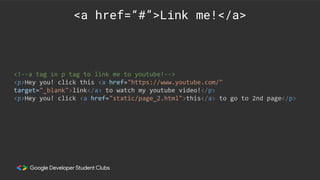 [SUTD GDSC] Intro to HTML and CSS | PPT