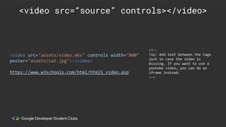 [SUTD GDSC] Intro to HTML and CSS | PPT
