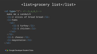 [SUTD GDSC] Intro to HTML and CSS | PPT