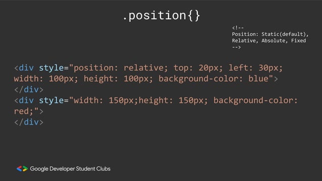 [SUTD GDSC] Intro to HTML and CSS | PPT