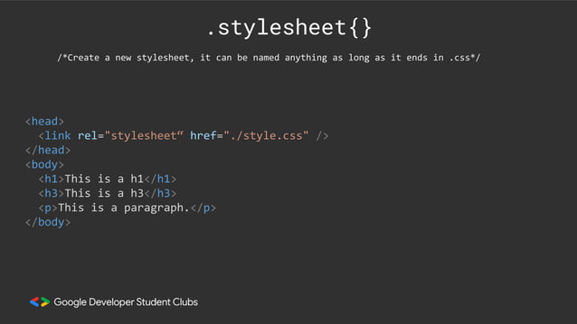 [SUTD GDSC] Intro to HTML and CSS | PPT
