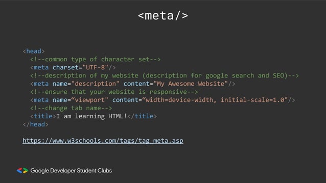 [SUTD GDSC] Intro to HTML and CSS | PPT