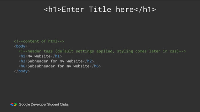 [SUTD GDSC] Intro to HTML and CSS | PPT