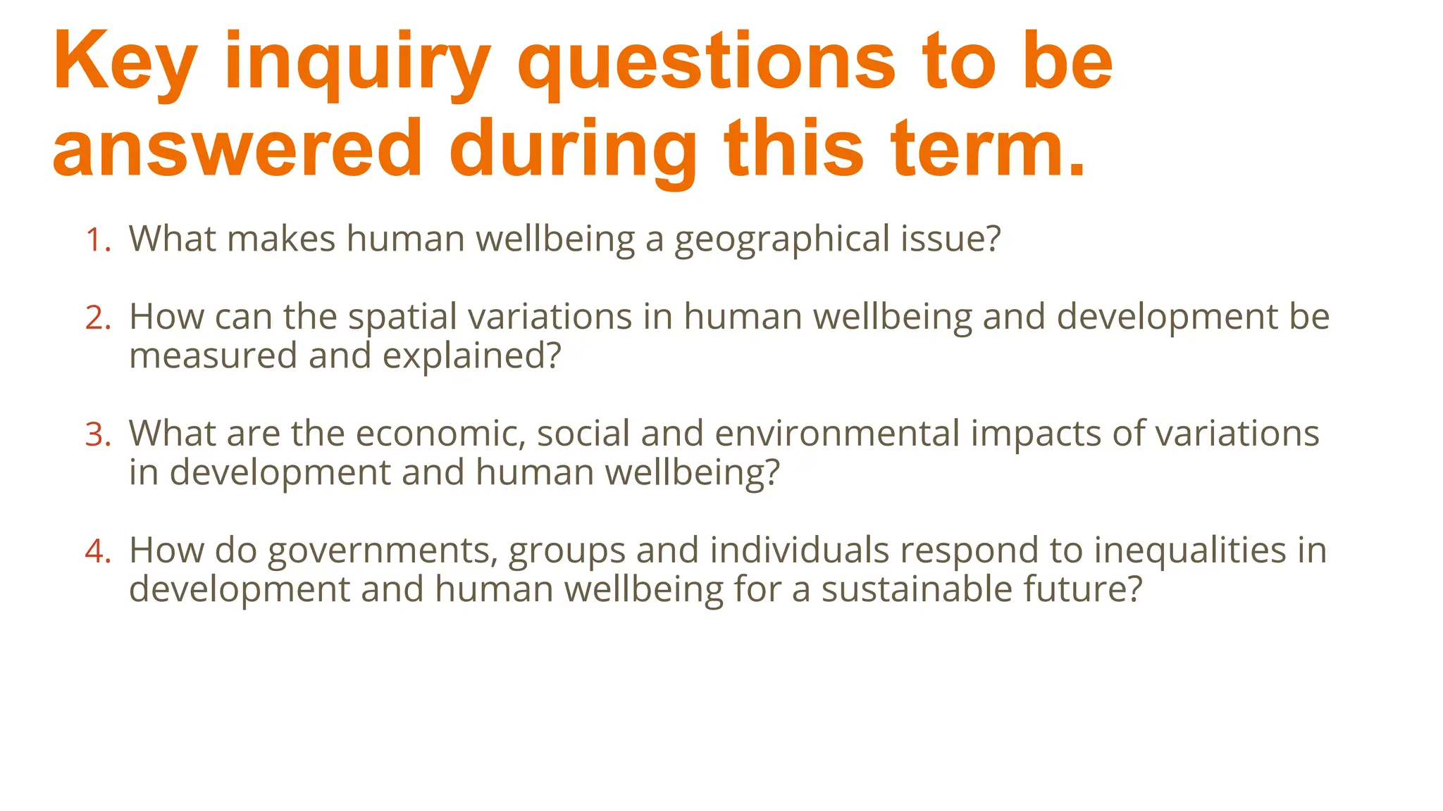 Introduction to Human Wellbeing in geography | PPT