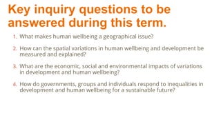 Introduction to Human Wellbeing in geography | PPTX