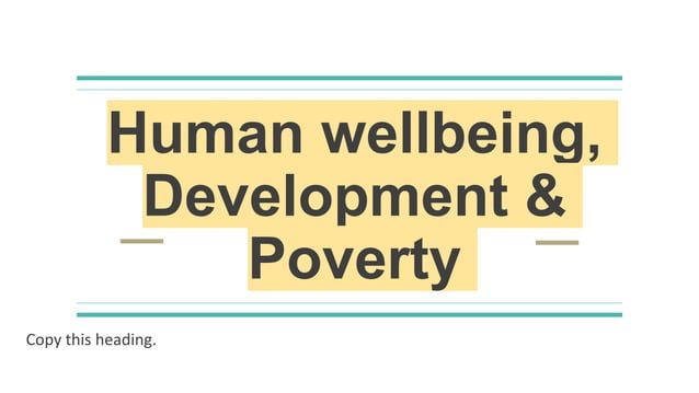 Introduction to Human Wellbeing in geography | PPT