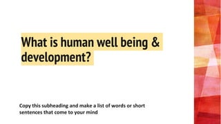 Introduction to Human Wellbeing in geography | PPTX