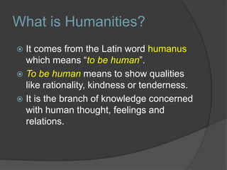 Intro to hummanities | PPTX