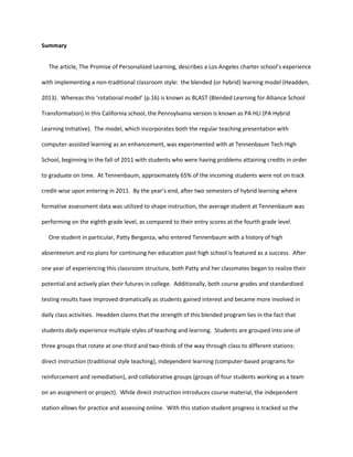 Introduction to hybrid learning | PDF