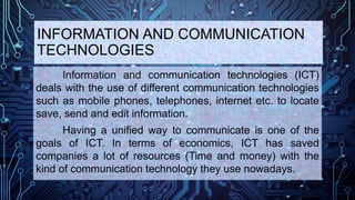 Introduction to Information Communication and Technologies | PPTX
