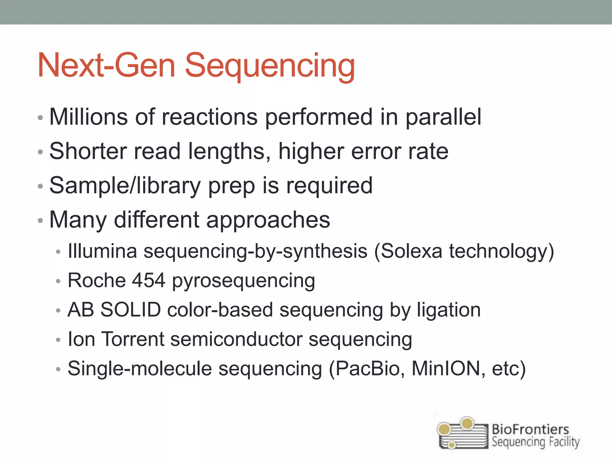 Intro to illumina sequencing | PPTX